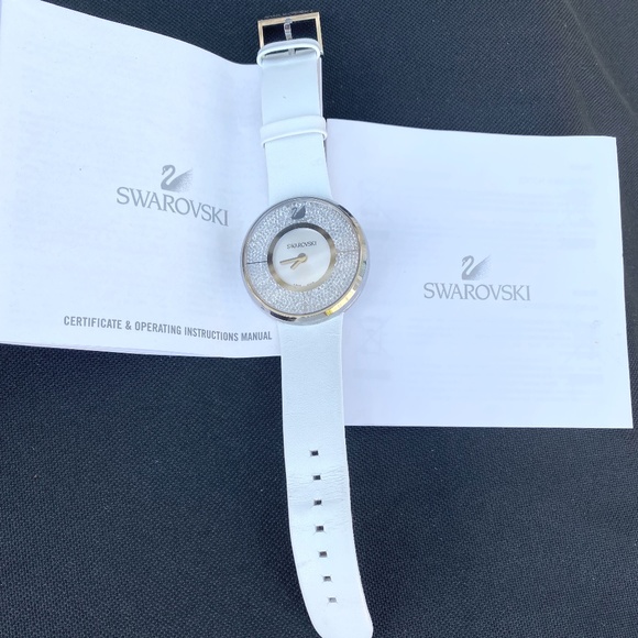 Swarovski | Accessories | Vintage Swarovski Crystal Watch With White ...